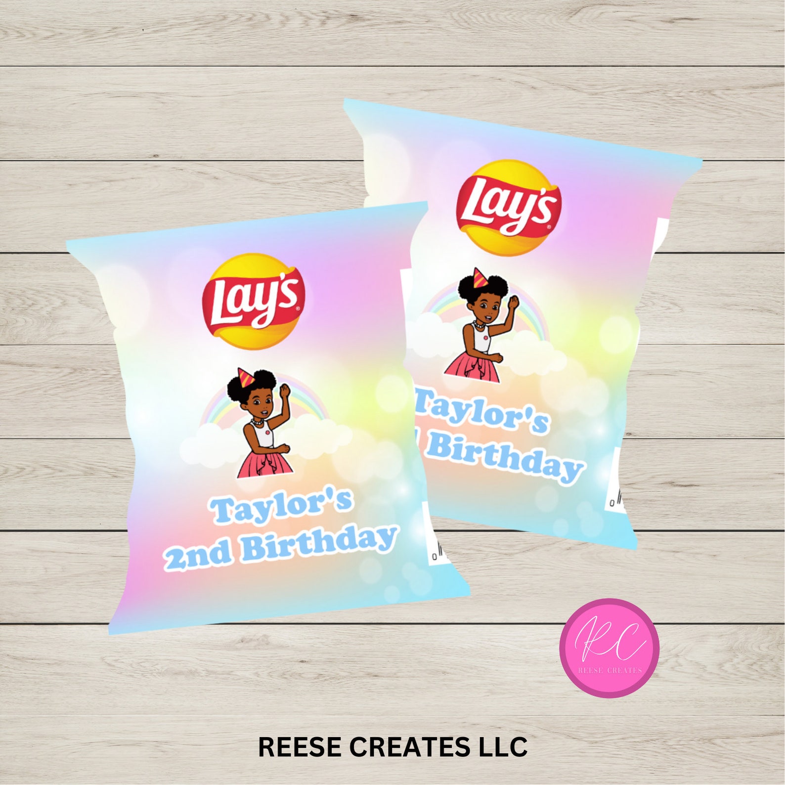 Custom Chip Bag Labels - Gracie Chip Bag - Printable Chip Bag - Party ...