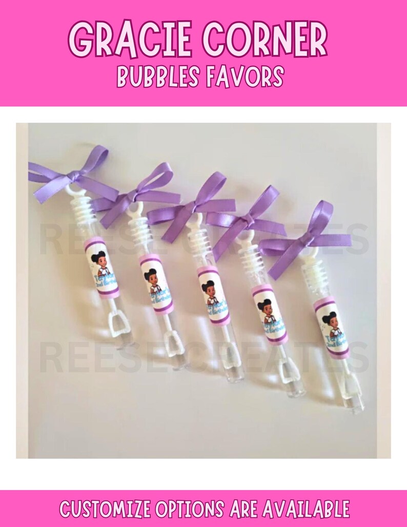 Gracie Corner Bubble Party Favors - Set of 5 - Custom Bubble Wands - Etsy