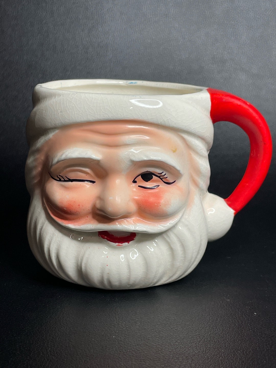 Vintage Winking Santa Mug - Etsy