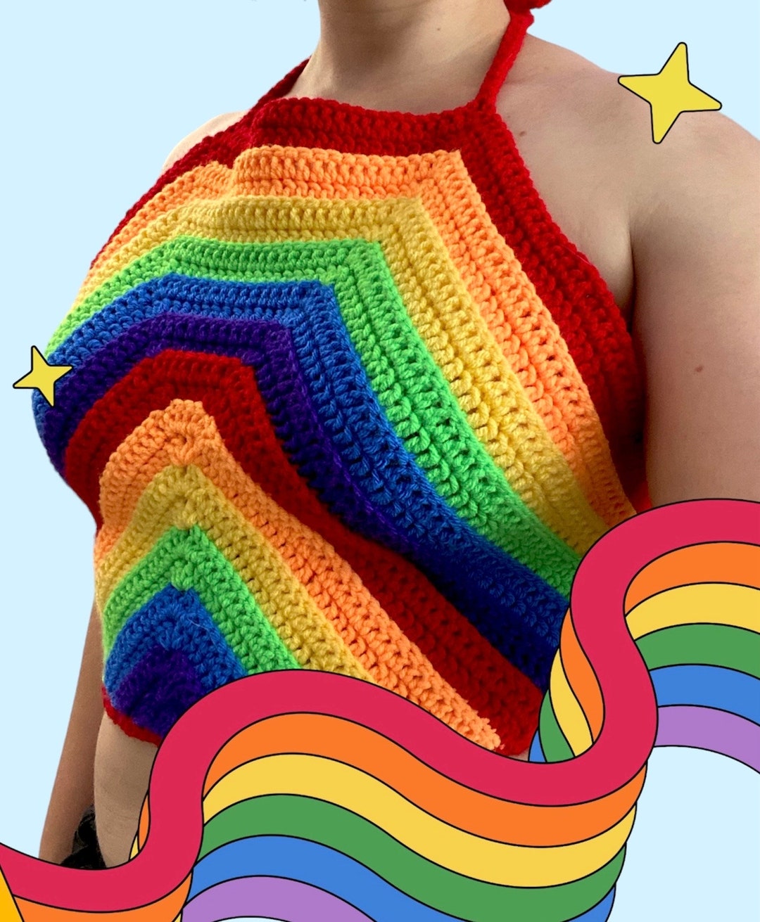Crocheted Pride Crop Tops - Gay Pride, All Flags Available, Handmade - Etsy