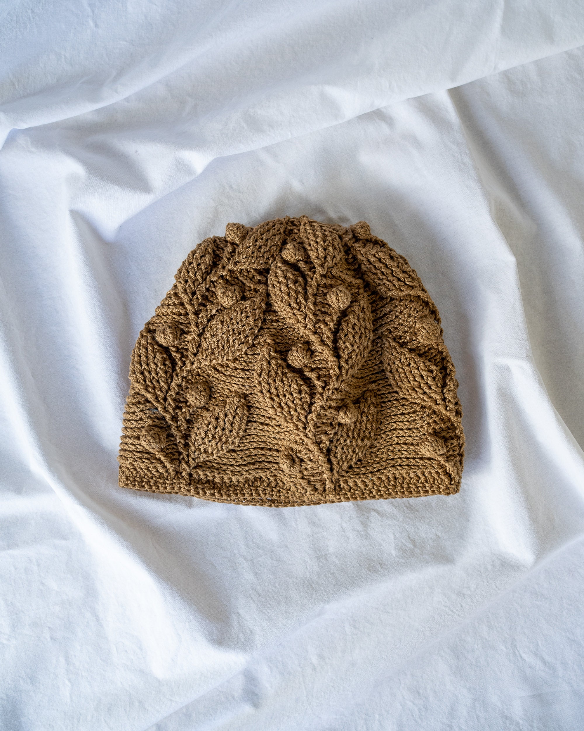 Handmade Tree Hat, Nature Toque or Beanie, Beige Thick Vine Hat, Large ...