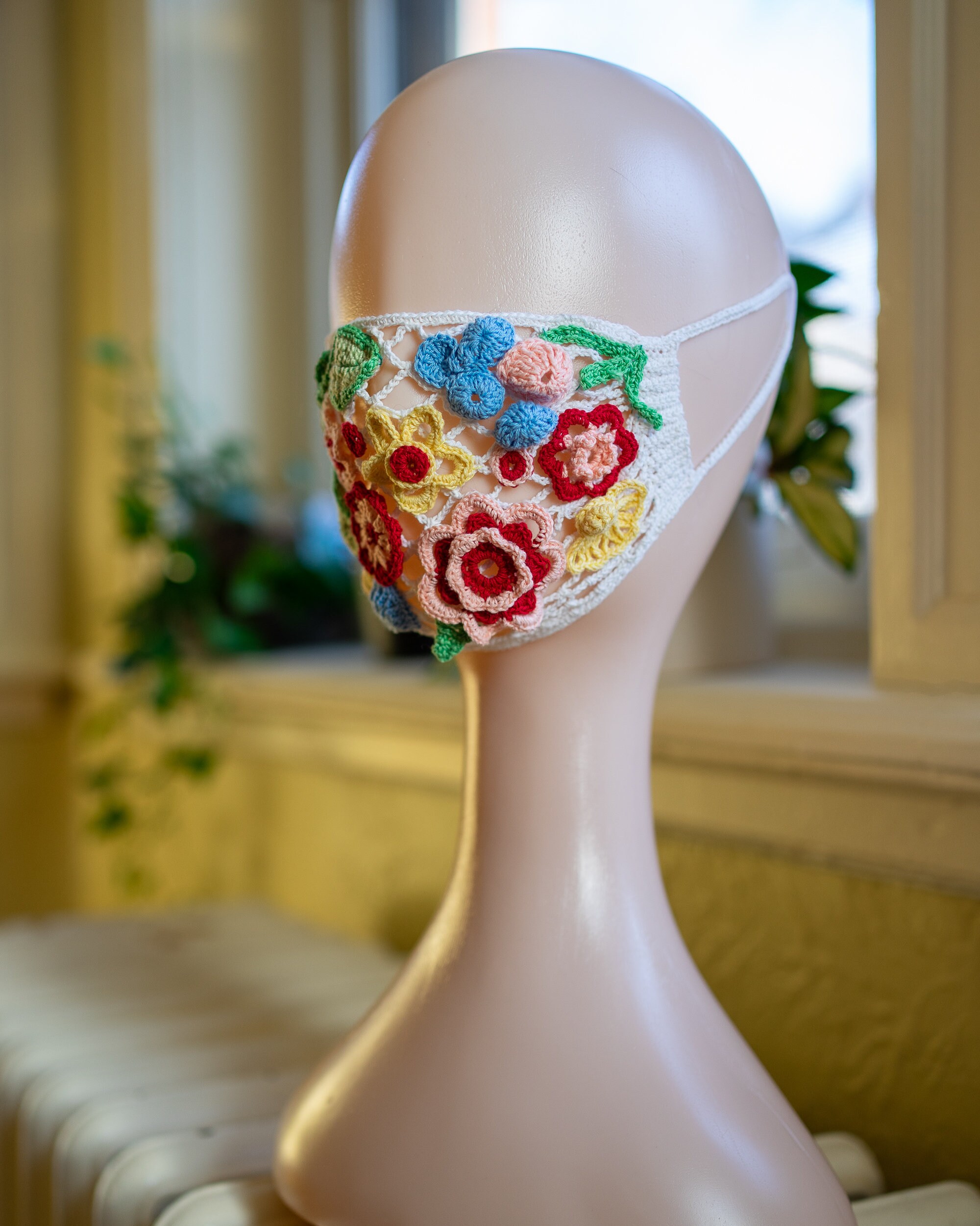 Fashion Statement Concept Mask, Art Mask, Face Bling, Flower Mask ...
