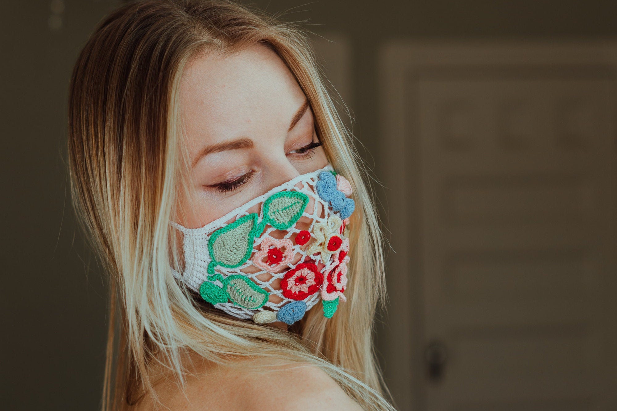 Fashion Statement Concept Mask, Art Mask, Face Bling, Flower Mask ...