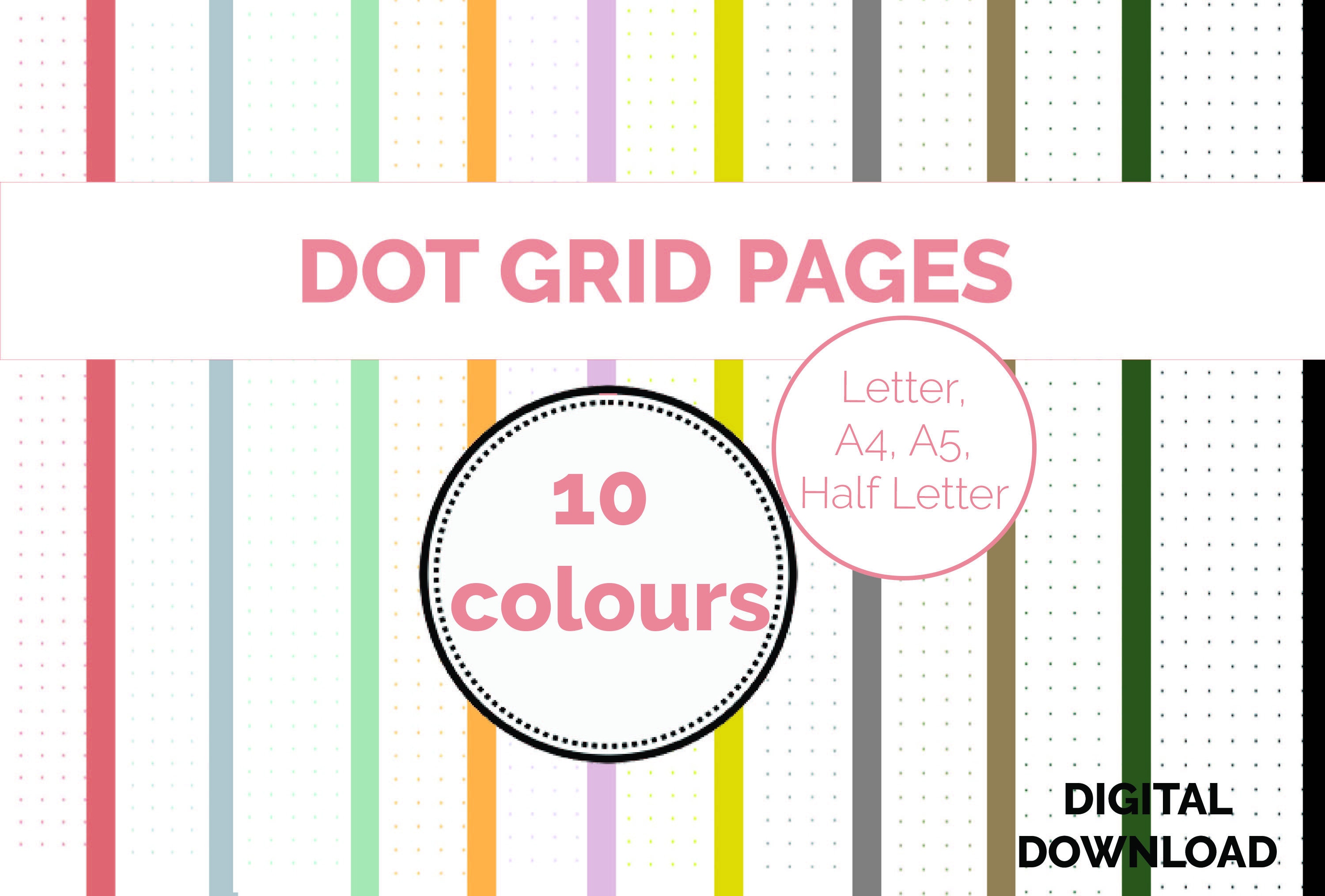 Printable Dot Grid Pages Set Blank Bullet Journal Template 6 - Etsy