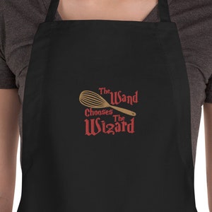 Embroidered Wand Chooses the Wizard Apron With Whisk Gift for Geeky ...