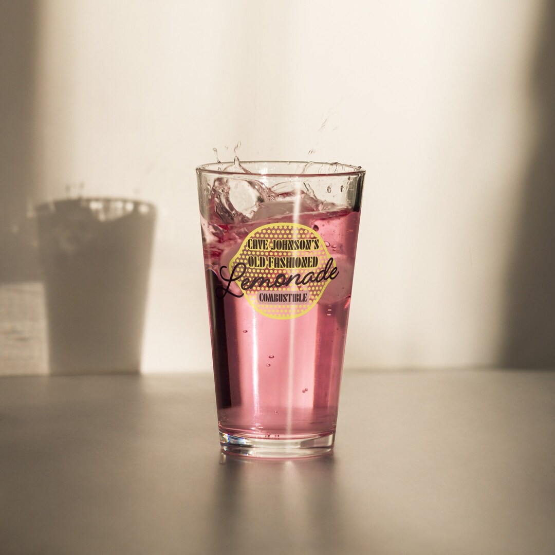 Cave Johnson's Old Fashioned Combustible Lemonade Shaker Pint Glass - Etsy