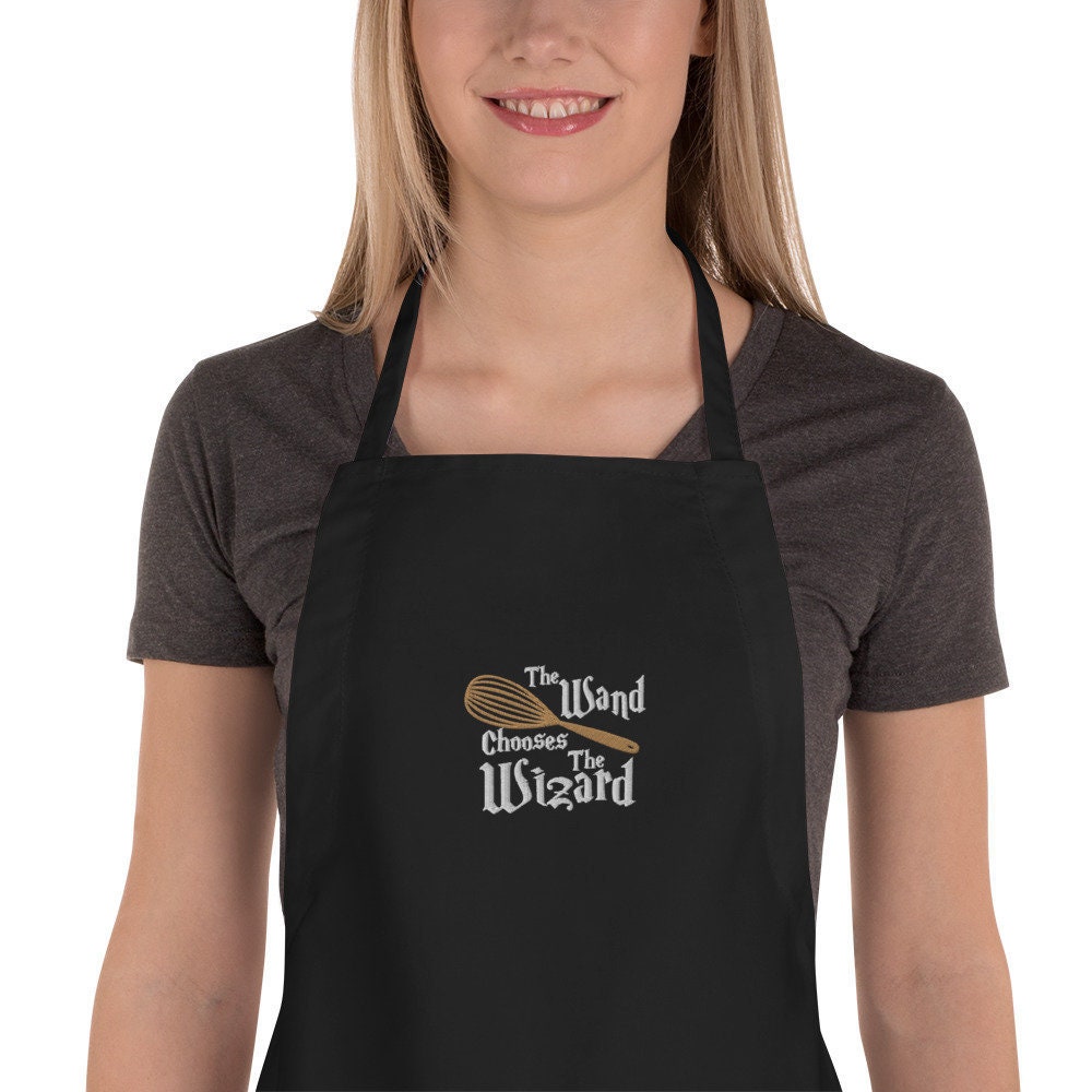 Embroidered Wand Chooses the Wizard Apron With Whisk Gift for Geeky ...