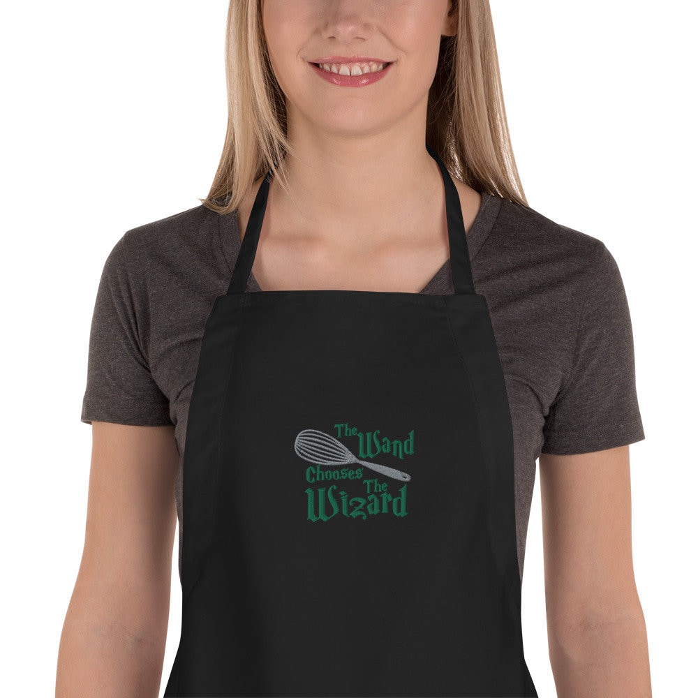 Embroidered Wand Chooses the Wizard Apron With Whisk Gift for Geeky ...