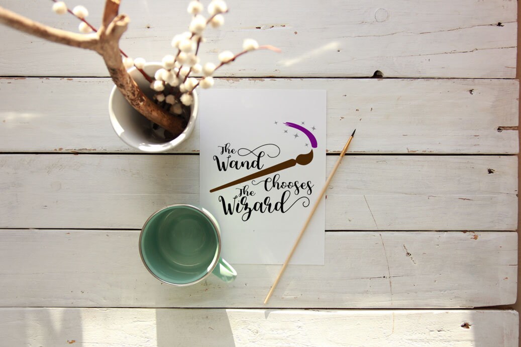 Digital Download the Wand Chooses the Wizard Paintbrush SVG DXF EPS - Etsy