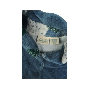 Vintage Fleece Jacket Mountain Pattern Blue Ladies Large - Etsy