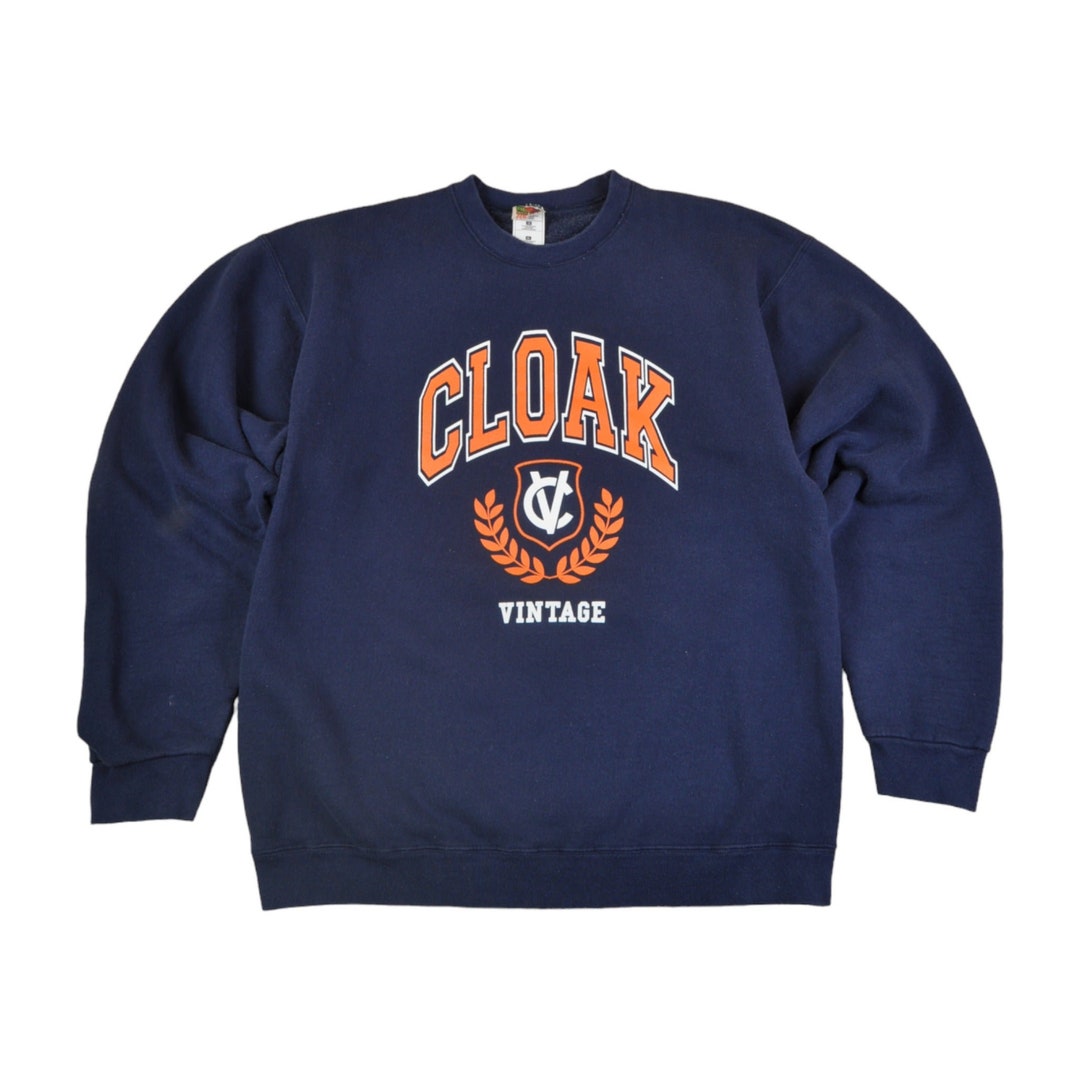 Cloak Vintage Varsity Rework Sweatshirt Navy - Etsy