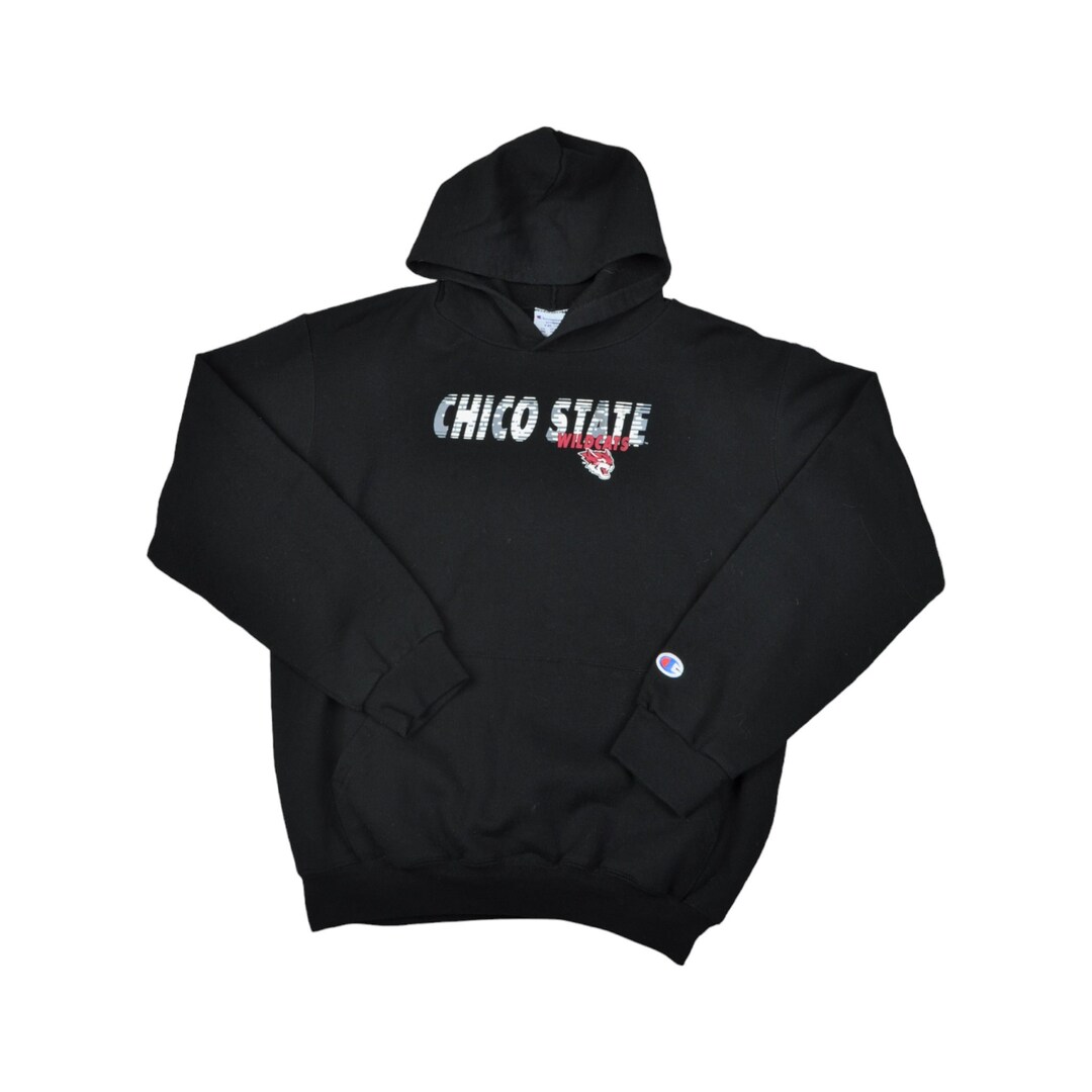Vintage Champion Chico State Wildcats Hoodie Sweater Black Ladies Small ...