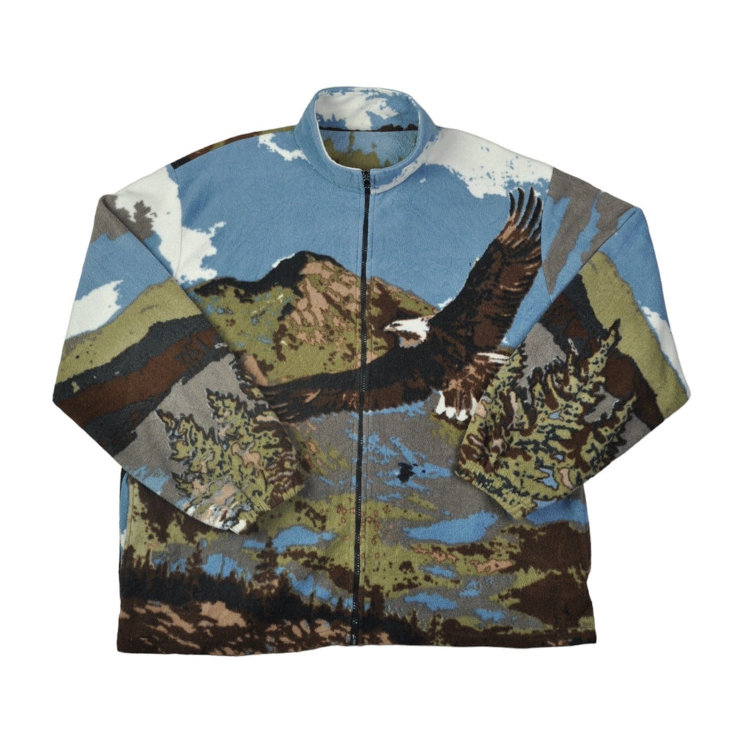 Vintage Fleece Eagle Jacket Multi XL - Etsy