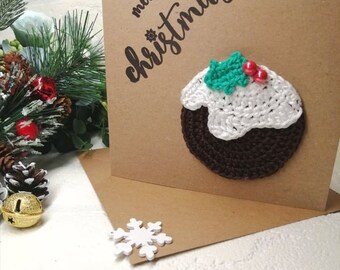 Handmade Christmas Card Crochet Christmas Pudding - Etsy UK