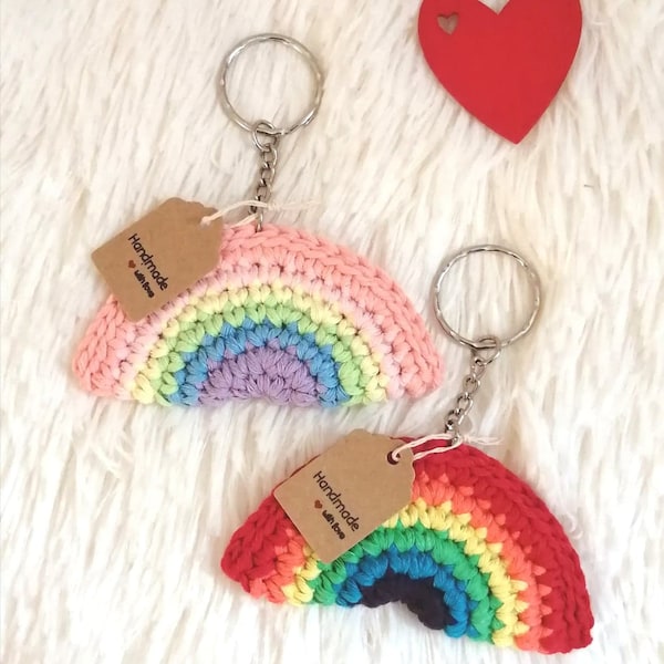 Rainbow Keychain - Etsy