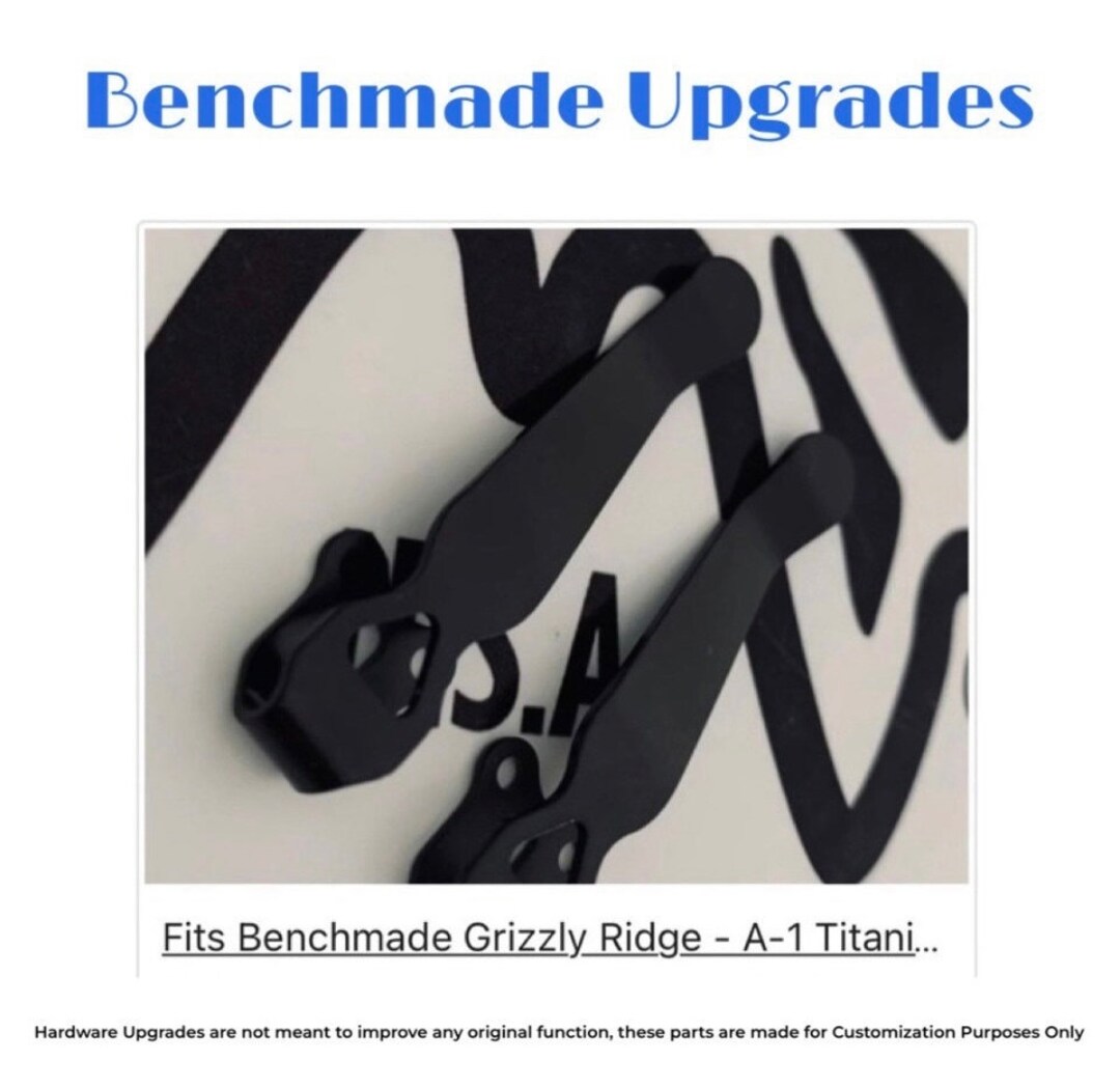 Benchmade Black Titanium CT Deep Carry Pocket Clip Benchmade Mini ...