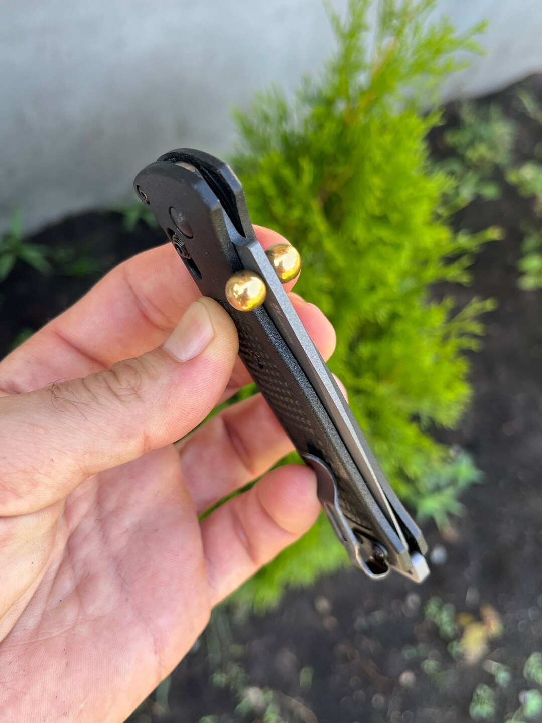 Benchmade Bedlam 860 Double GOLD BALLS Thumb Stud More in Description ...