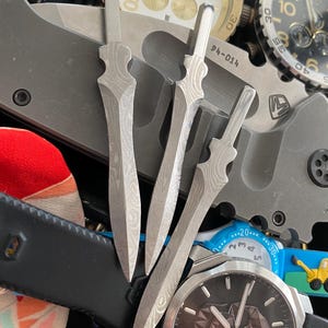 MINI DAGGER Blank Blade • Damascus Pattern • Knife Making Custom Build ...