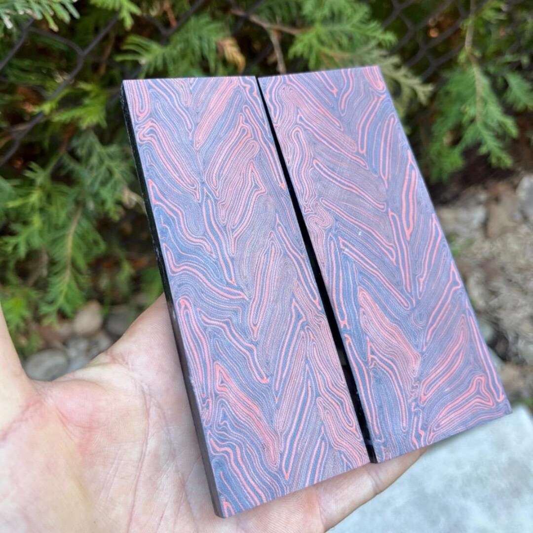 Blank Knife Scale Handles / Custom Build DIY Knife Handles • G-10 Composite Wave Pattern • 2x ...