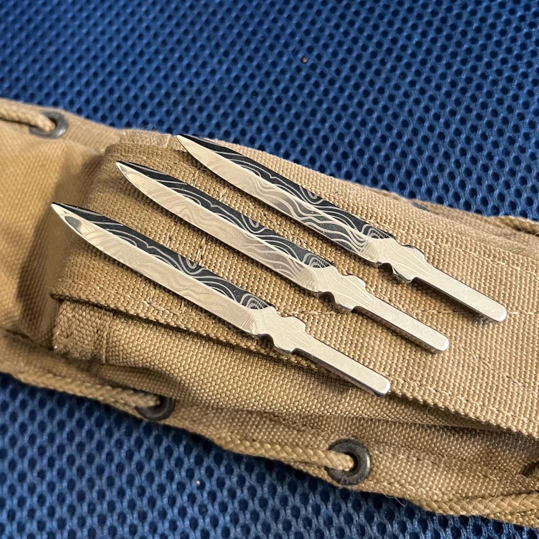 MINI DAGGER Blank Blade • Wave Pattern • Knife Making Custom Build ...