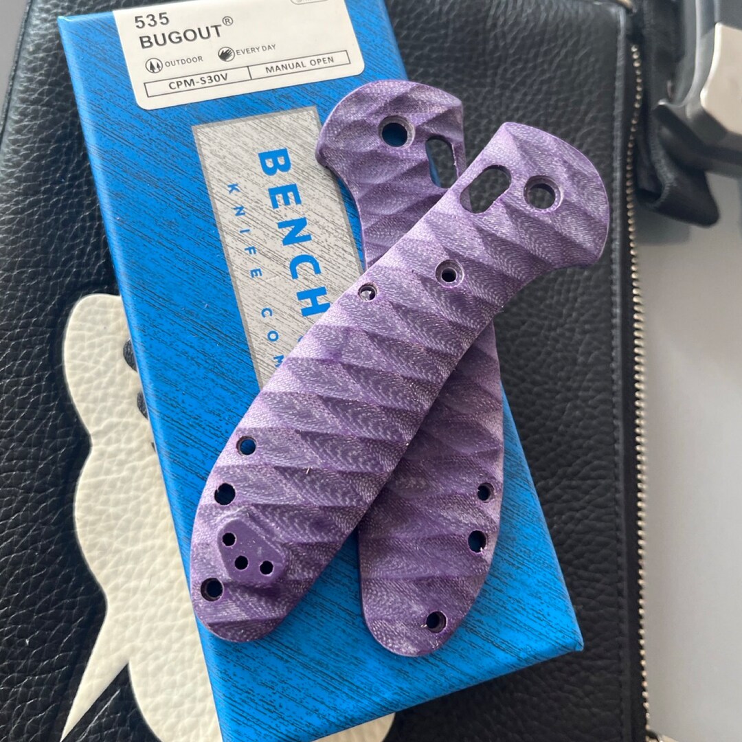 Benchmade Griptilian Replacment Scale Set - G-10 - Carved PURPLE (full ...