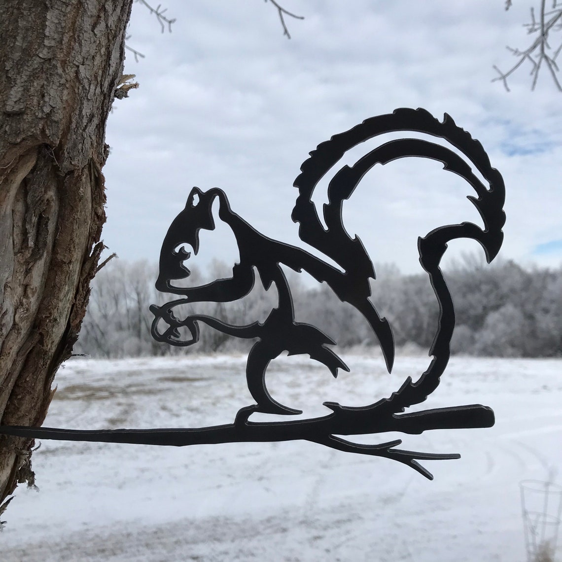 Squirrel Steel Metal Art / Metal Decor / Outdoor Decor / - Etsy