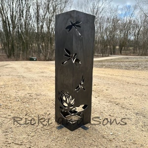 Custom Sized Garden Column W/solar Lighted Top -garden Pillar - Water ...
