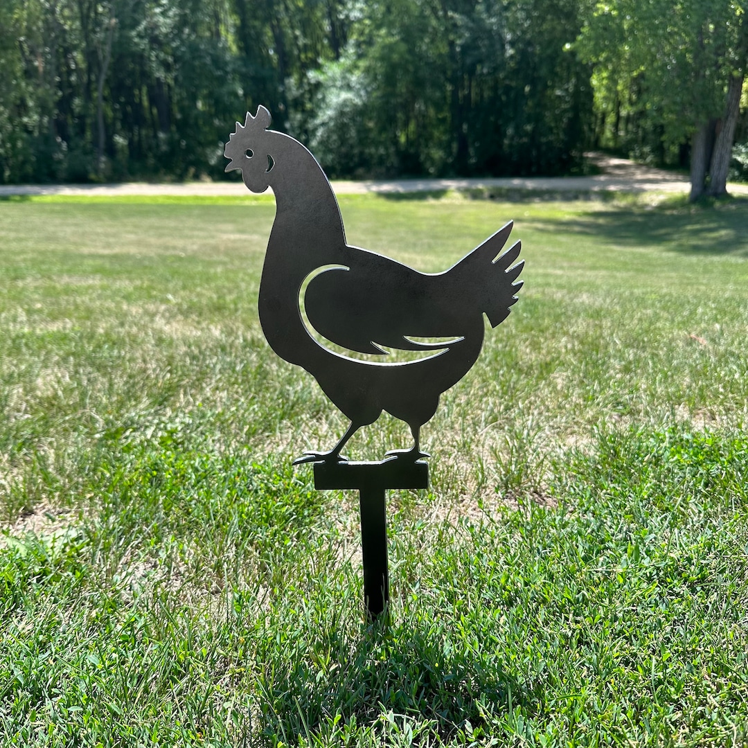 Chicken - Steel Metal Art / Metal Decor / Outdoor Decor / Ground Stake ...