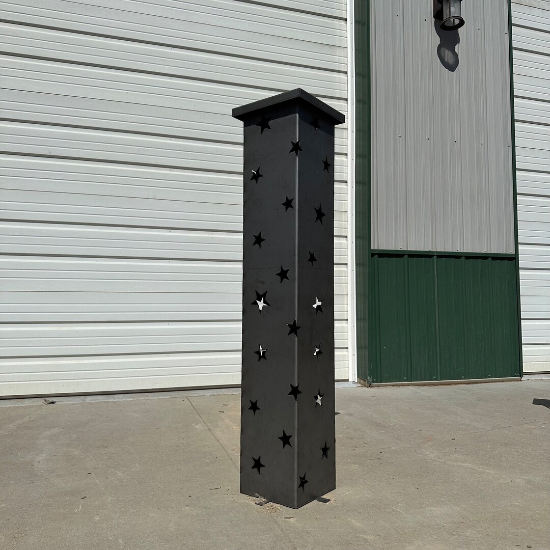 Garden Column Garden Pillar Star Pattern / Steel Metal Art - Etsy