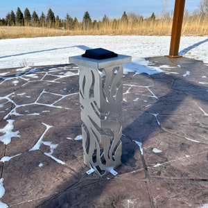 Aluminum Lighted Garden Column - Garden Pillar - Steel Metal Art ...