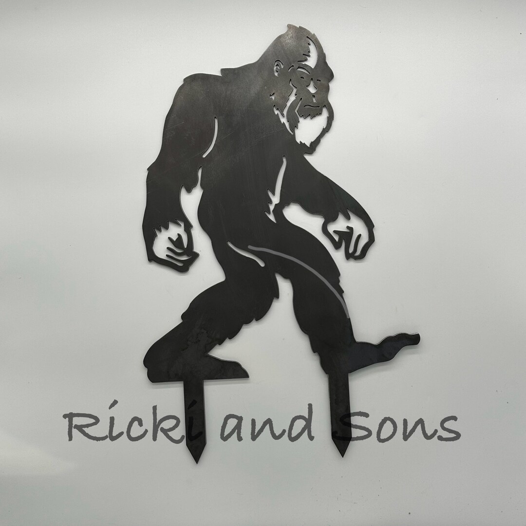 Sasquatch Yard Stake With Detail - Big Foot - Steel Metal Art / Metal ...