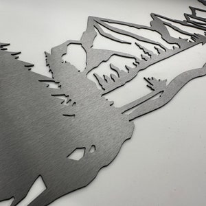 Mountain Scene / Metal Wall Art / Metal Home Decor / Steel - Etsy