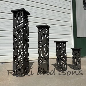 Lighted Garden Column - Garden Pillar - Steel Metal Art / Metal Decor ...