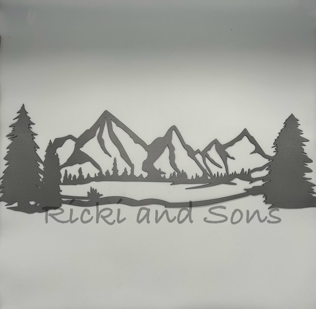 Mountain Scene / Metal Wall Art / Metal Home Decor / Steel Wall Decor ...