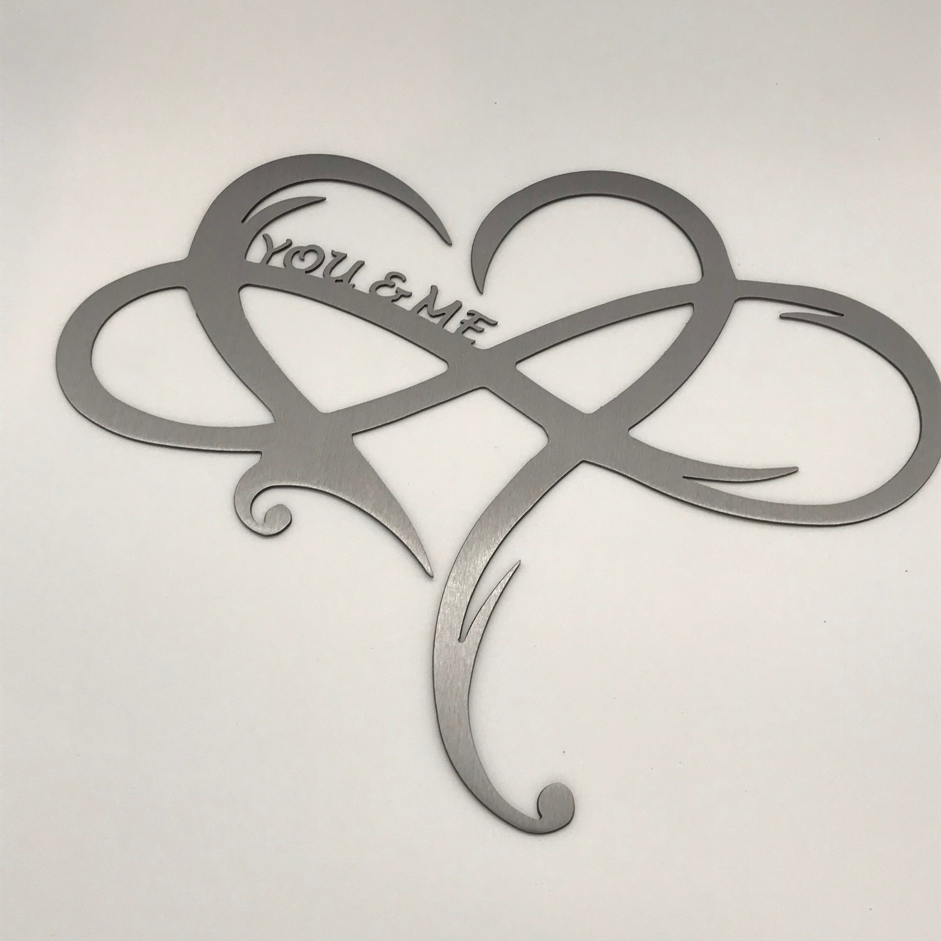You and Me Infinity Heart Steel Wall Decor Metal Wall Art / | Etsy