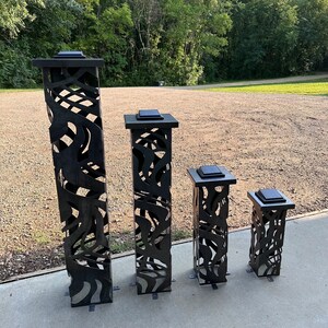 Lighted Garden Column Garden Pillar Steel Metal Art / - Etsy