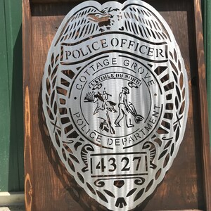 Custom Police Badge ANY Badge Style! / State Patrol Badge / Wood and ...