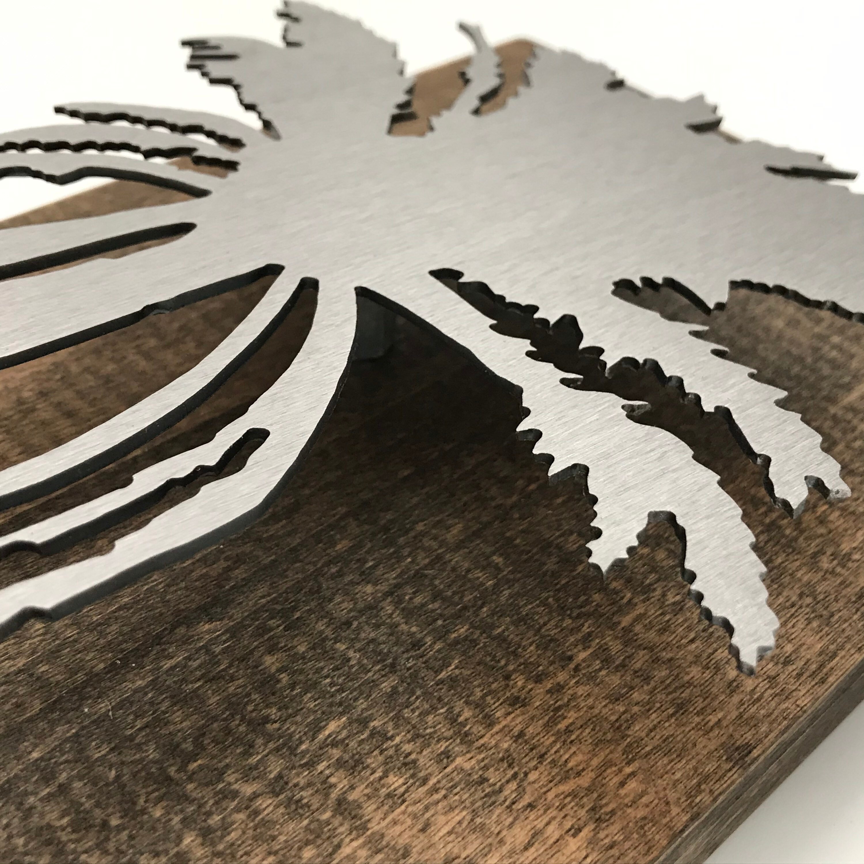 Palm Tree on Knotty Alder / Wood and Metal Signs / Rustic Sign - Etsy