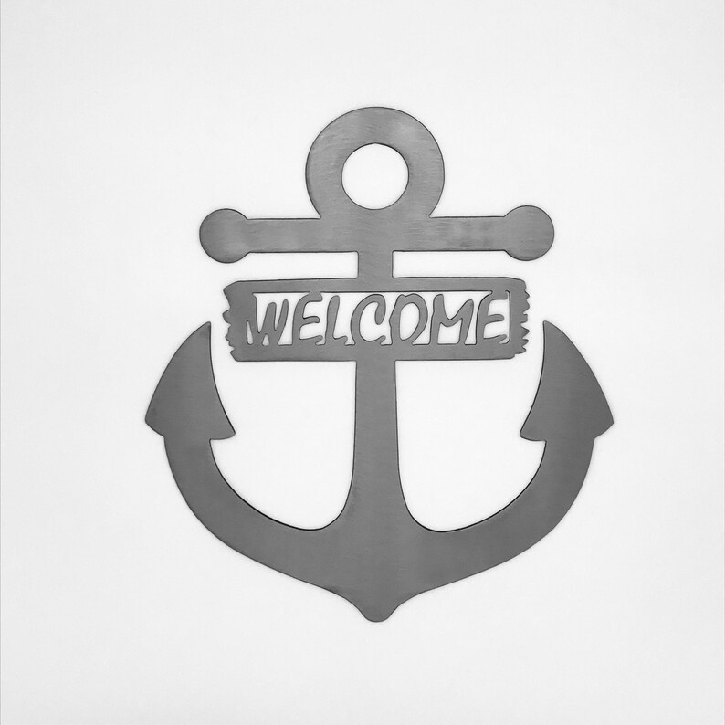 Welcome Anchor / Metal Wall Art / Metal Home Decor / Steel - Etsy