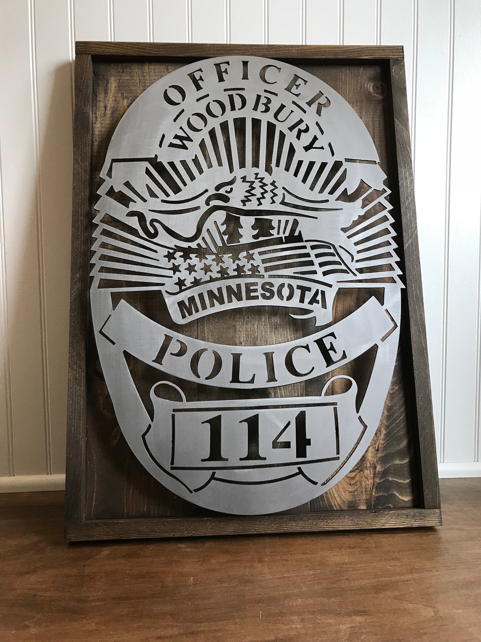 Custom Police Badge ANY Badge Style! / State Patrol Badge / Wood and ...