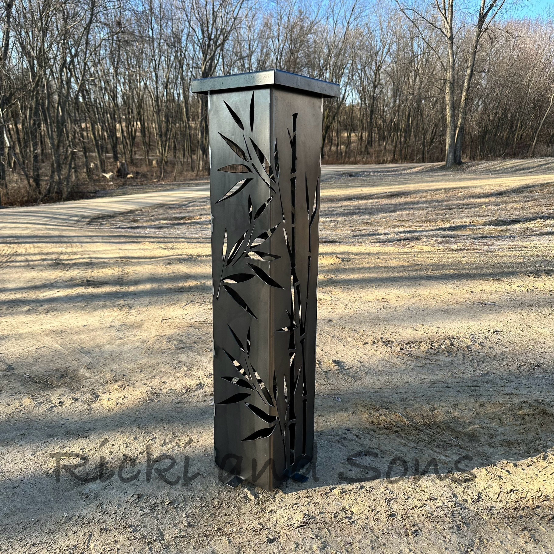 Custom Sized Garden Column W/solar Lighted Top -garden Pillar - Bamboo ...