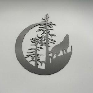 Wolf in Moon Wall Decor Metal Wall Art / Metal Home Decor / Steel Wall ...