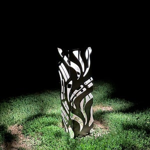 Lighted Garden Column Garden Pillar Steel Metal Art / - Etsy