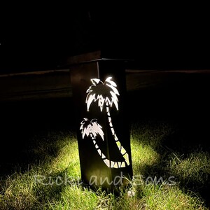 Garden Column - Garden Pillar - Palm Trees / Steel Metal Art / Metal ...