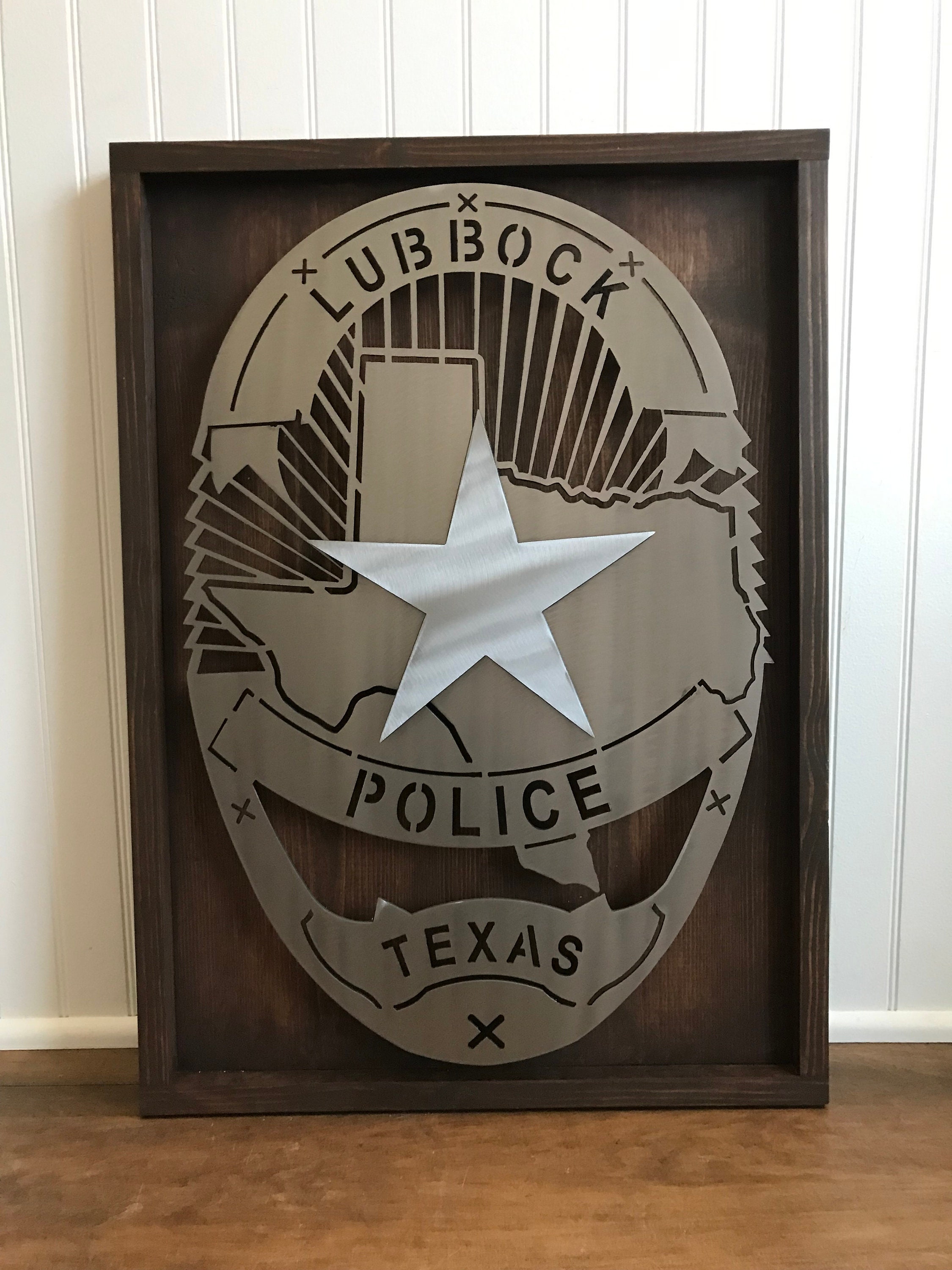 Custom Police Badge ANY Badge Style! / State Patrol Badge / Wood and ...