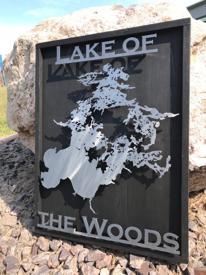 Custom Lake Signs ANY LAKE! 18"x24"/ Wood and Metal Lake Signs / Rustic ...