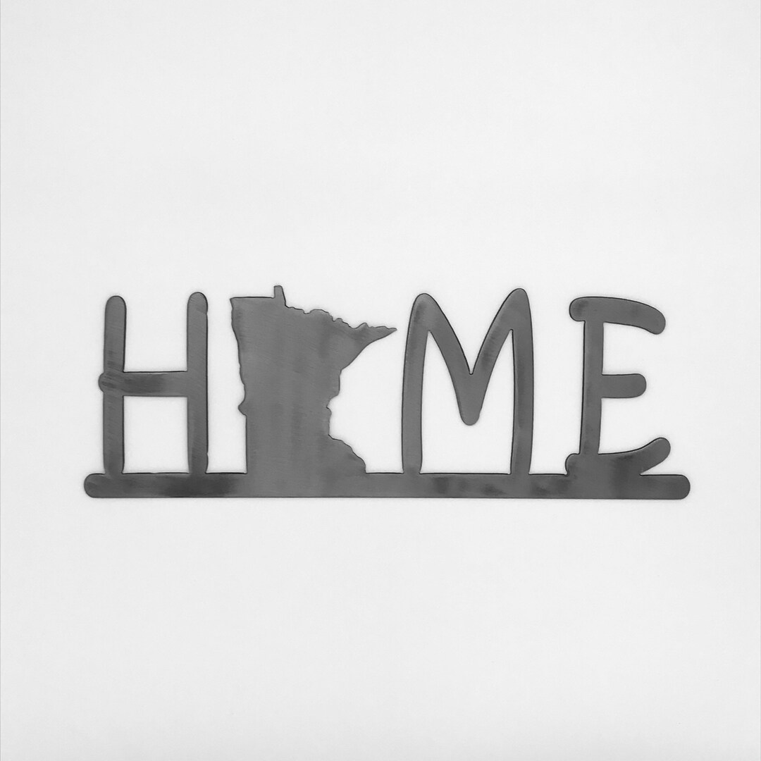 State "home" - Metal Wall Hanging / Metal Wall Art / Metal Home Decor ...