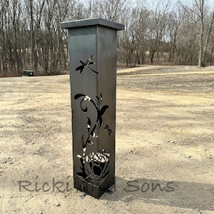 Custom Sized Garden Column W/solar Lighted Top -garden Pillar - Water ...