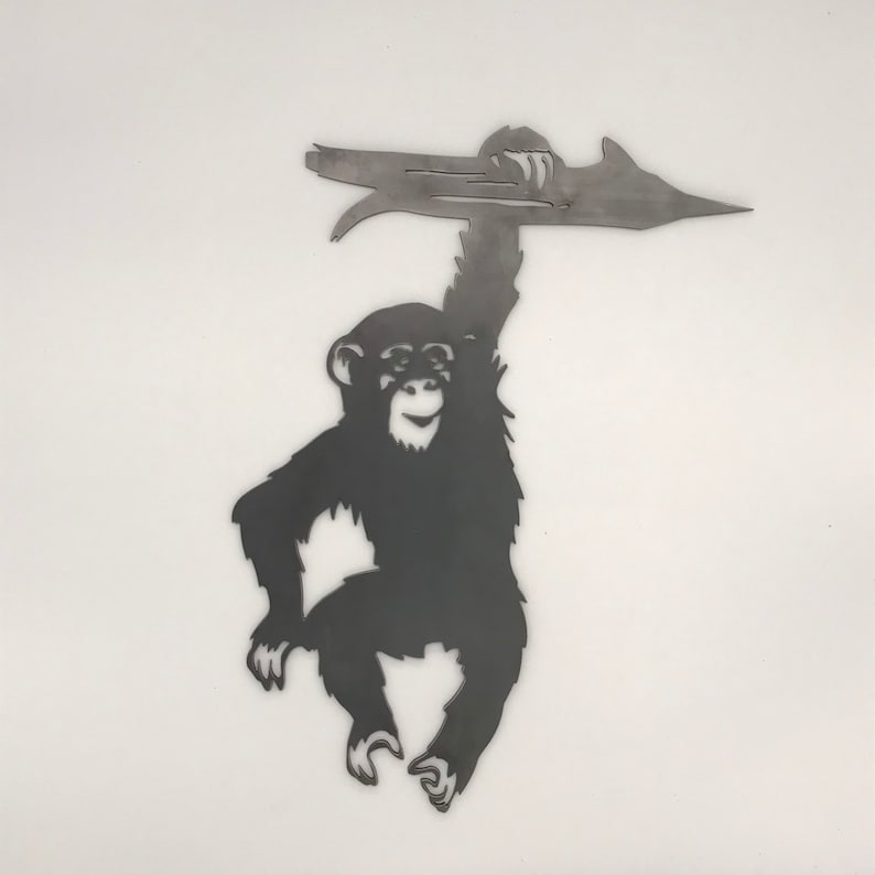 Hanging Monkey Steel Metal Art / Metal Home Decor / Steel - Etsy