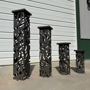 Lighted Garden Column Garden Pillar Steel Metal Art / - Etsy